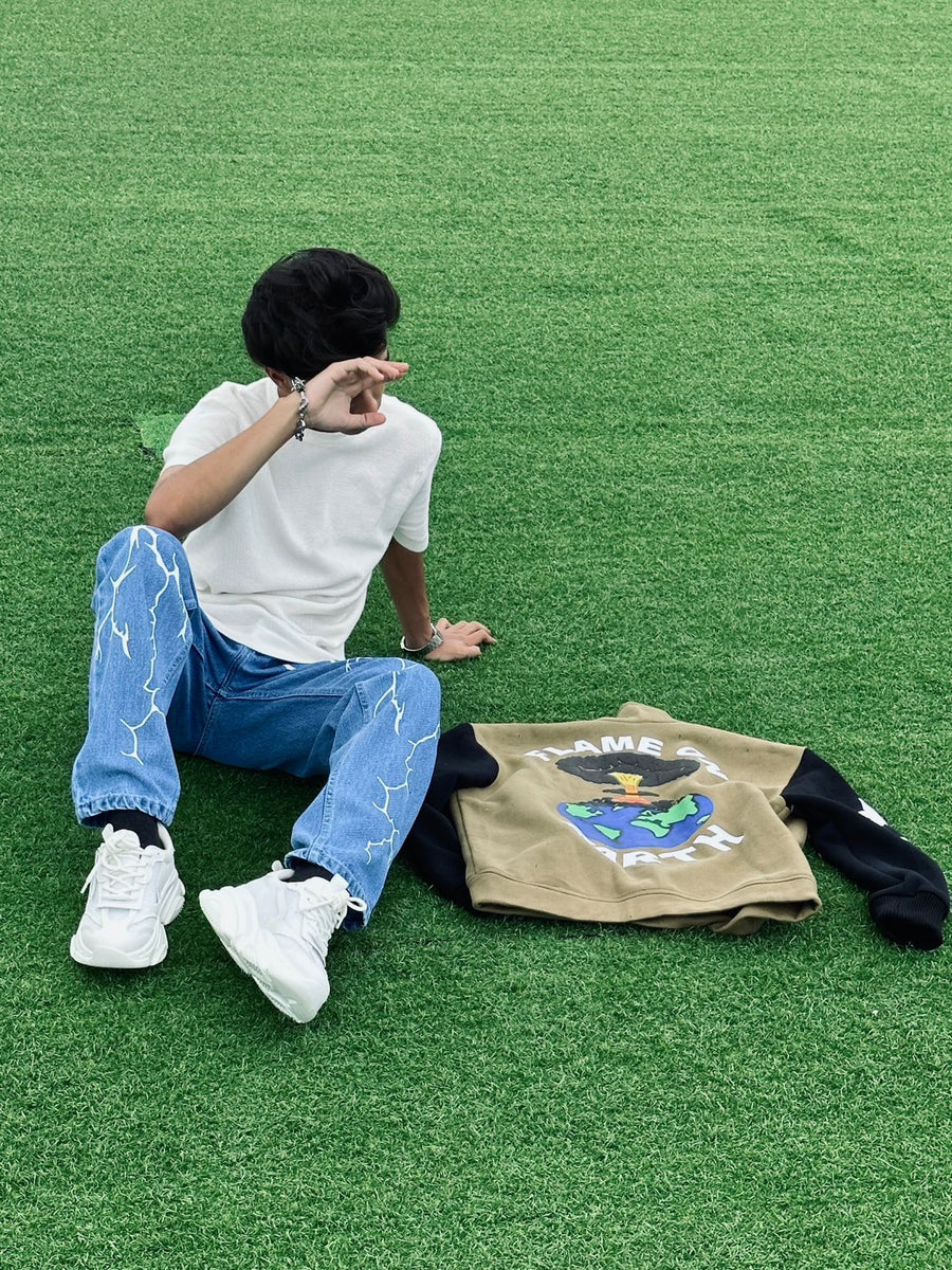 Spark Sky Blue Straight Fit Denim Jeans – YDWC Streetwear Clothing